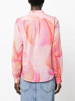 FORTE_FORTE Star-print Long-sleeve Shirt - Pink