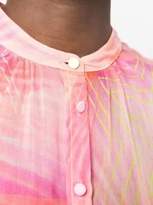 FORTE_FORTE Star-print Long-sleeve Shirt - Pink