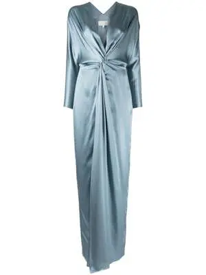 Michelle Mason Twist-detail Gown - Blue