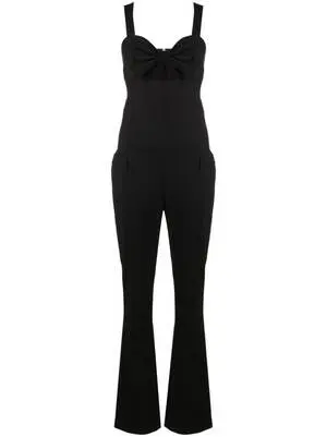 GENNY Bow-detail Sleeveless Jumpsuit - Black