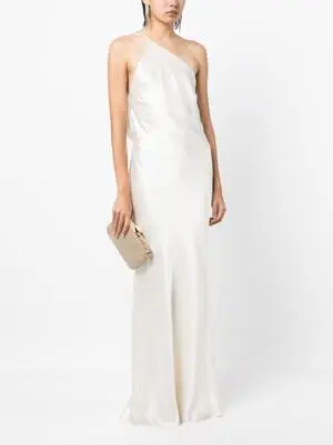 Michelle Mason Single-shoulder Maxi Dress - White