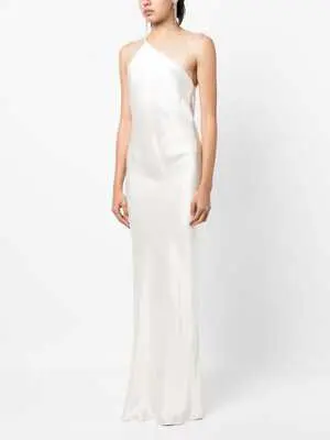 Michelle Mason Single-shoulder Maxi Dress - White