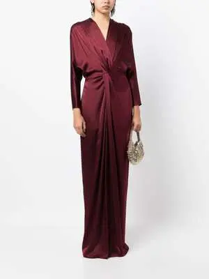 Michelle Mason Twist-detail Gown - Purple