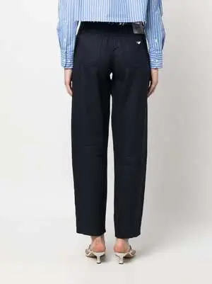 Emporio Armani Straight-leg Linen Trousers