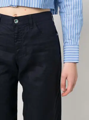 Emporio Armani Straight-leg Linen Trousers