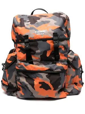 Dsquared2 Camouflage Print Backpack - Orange