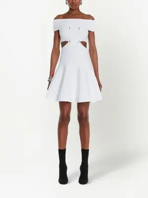 Alexander McQueen Off-shoulder Mini Dress - White