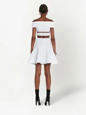 Alexander McQueen Off-shoulder Mini Dress - White