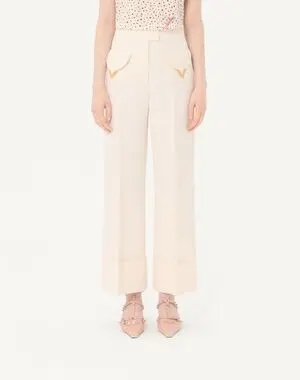 Valentino Garavani Crepe Couture Trousers - Vanilla