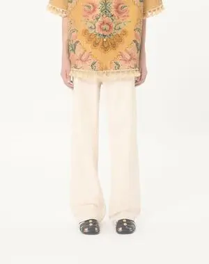 Valentino Garavani Regular Fit Denim Pants - Ivory