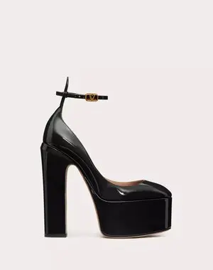 Valentino Garavani Tan-Go Platform Pump In Patent Leather Black
