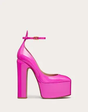 Valentino Garavani Tan-Go Platform Pump In Patent Leather Pink Pp