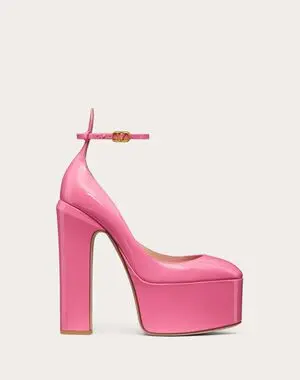 Valentino Garavani Tan-Go Platform Pump In Patent Leather Pink