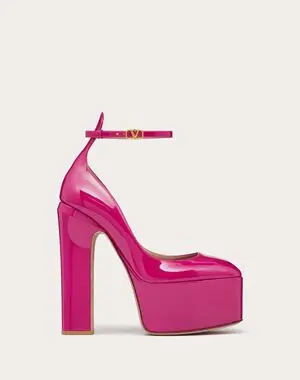 Valentino Garavani Tan-Go Platform Pump In Patent Leather Rose Violet