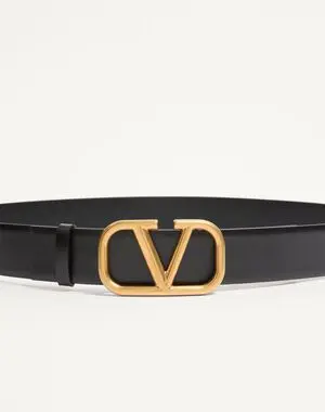 Valentino Garavani Vlogo Signature Calfskin Belt - Black
