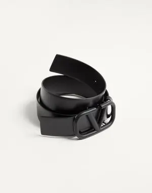 Valentino Garavani Vlogo Signature Calfskin Belt - Black