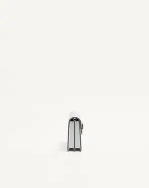 Valentino Garavani Vlogo Signature Metallic Grainy Calfskin Wallet With Chain - Silver