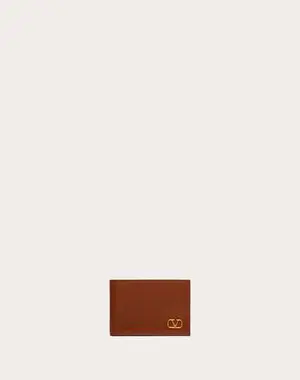 Valentino Garavani Vlogo Signature Wallet For Us Dollars Saddle Brown