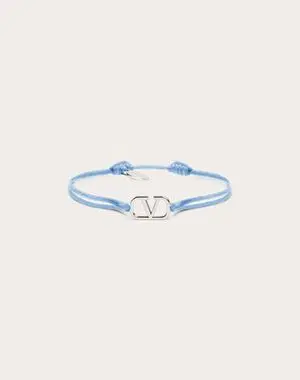Valentino Garavani Valentino Garavani VLogo Signature Cotton Bracelet Azure