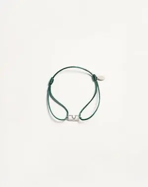 Valentino Garavani Vlogo Signature Cotton Bracelet - English Green