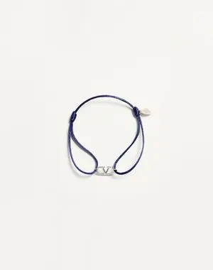 Valentino Garavani Valentino Garavani VLogo Signature Cotton Bracelet Ultramarine
