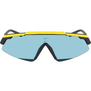 Nike Marquee 66mm Oversize Shield Sunglasses - Laser Orange/ Teal