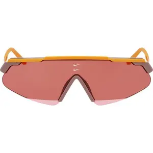 Nike Marquee 66mm Oversize Shield Sunglasses - Monarch/vermillion