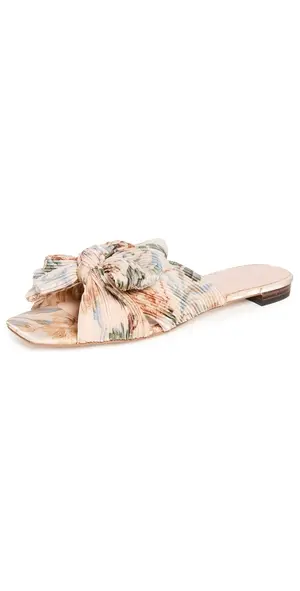 LOEFFLER RANDALL Daphne Pleated Knot Flat Sandals One-color