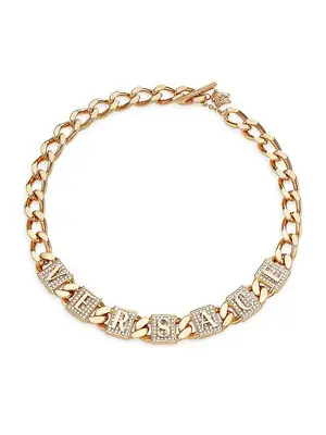 Versace Women's Choker Goldtone & Strass Crystal Necklace - Versace Gold - Versace Gold