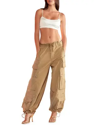 Cynthia Rowley Relaxed Nylon Cargo Pants