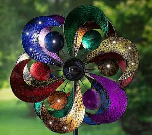 EVERGREEN Oversized Multicolor Solar Lighted Ga La Wind Spinner