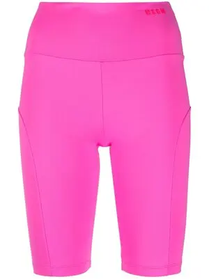 MSGM High-waist Stretch Shorts - Pink