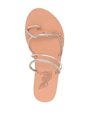ANCIENT GREEK SANDALS Fantasia Crystal Embellished Flip Flops - Gold