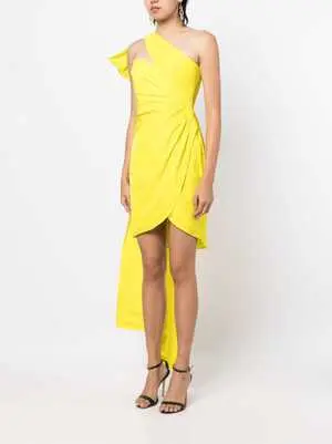 Marchesa One-shoulder Taffeta Mini Dress