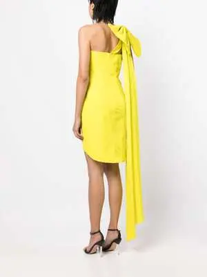 Marchesa One-shoulder Taffeta Mini Dress
