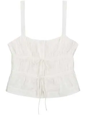 Simkhai Abilene Pintuck Top - White