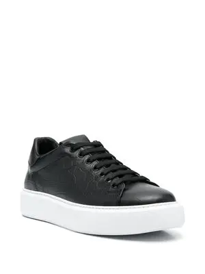 GIULIANO GALIANO Road Crocodile-embossed Sneakers - Black