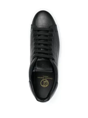 GIULIANO GALIANO Road Crocodile-embossed Sneakers - Black