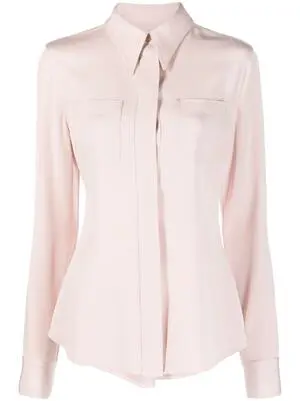 Victoria Beckham Long-sleeve Sheer Shirt - Pink