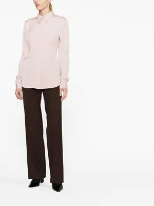 Victoria Beckham Long-sleeve Sheer Shirt - Pink