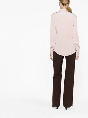 Victoria Beckham Long-sleeve Sheer Shirt - Pink