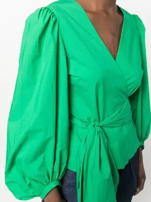 P.a.r.o.s.h Wraparound V-neck Blouse - Green