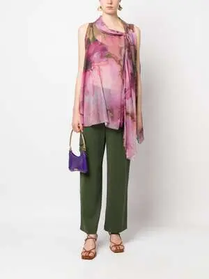 Alberta Ferretti Floral-print Silk Blouse