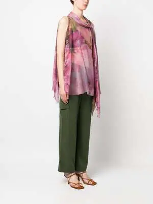 Alberta Ferretti Floral-print Silk Blouse