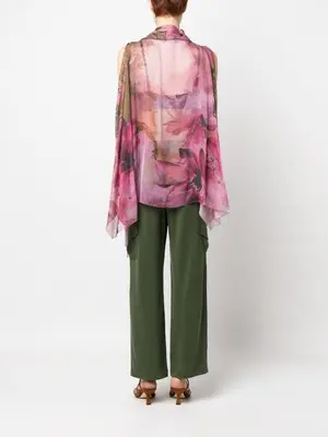 Alberta Ferretti Floral-print Silk Blouse