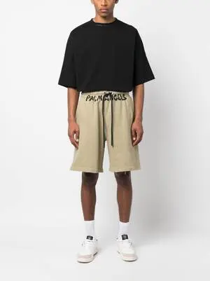 Palm Angels Logo-print Drawstring Shorts - Green