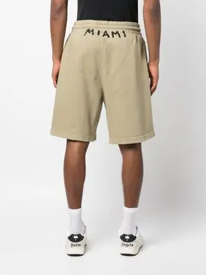Palm Angels Logo-print Drawstring Shorts - Green