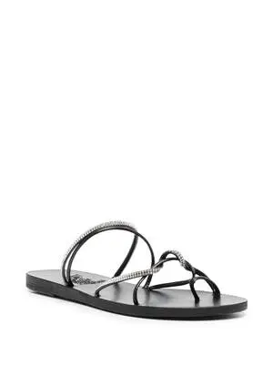 ANCIENT GREEK SANDALS Fantasia Crystal-embellished Slides - Black