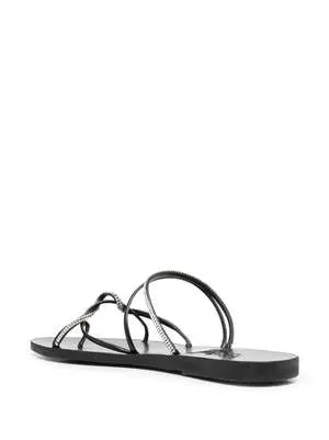 ANCIENT GREEK SANDALS Fantasia Crystal-embellished Slides - Black