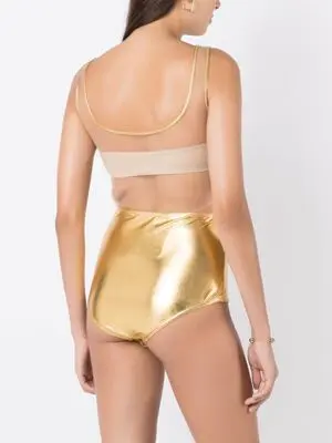 BRIGITTE Lips-embellished One-piece - Gold